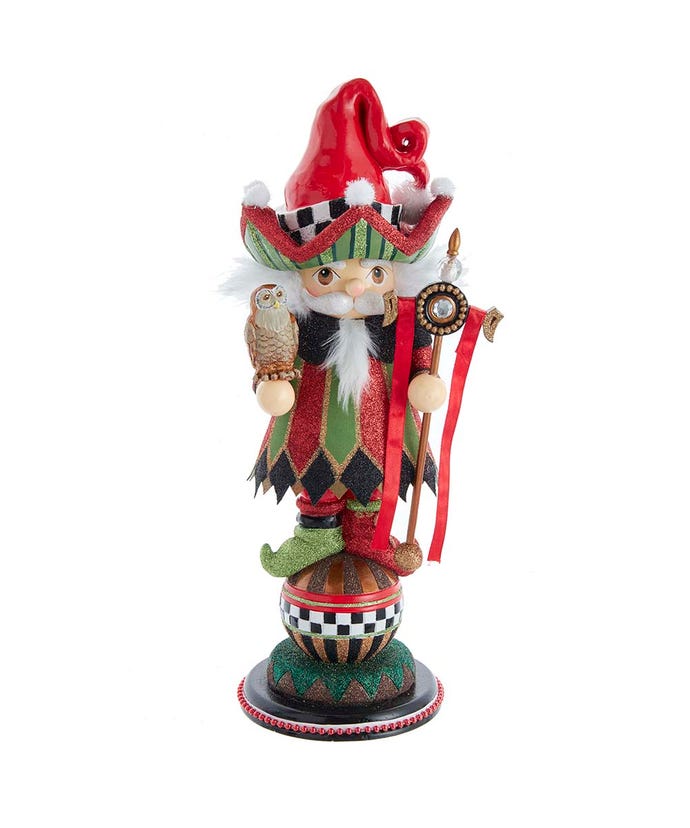 16" Red/Green Wizard Nutcracker Holding Owl | THE OUTER BANKS CHRISTMAS ...