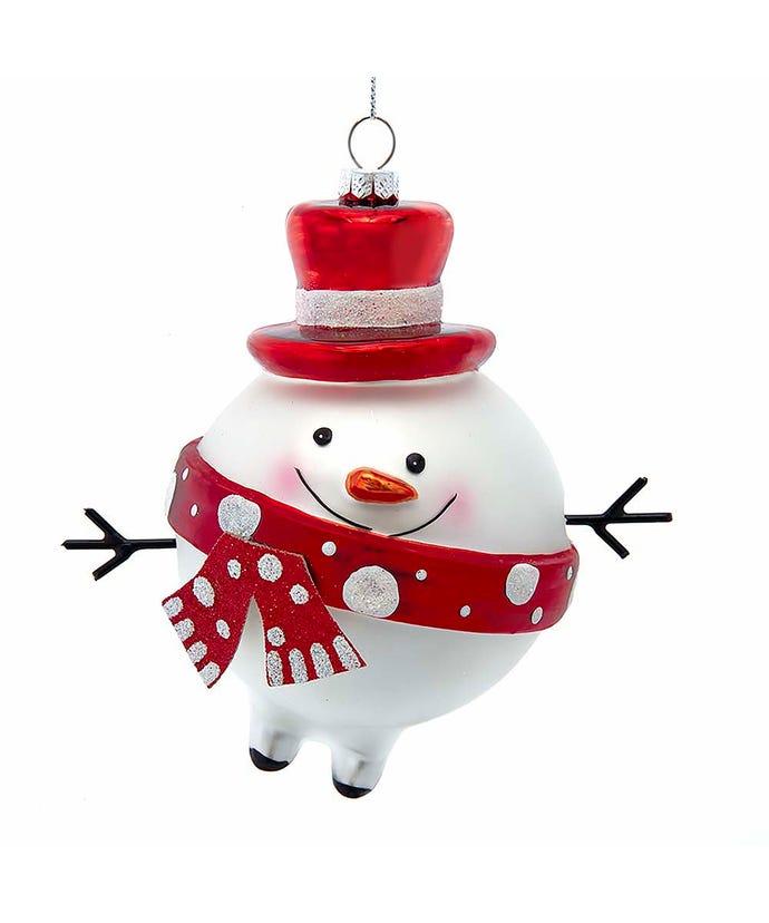 Glass Roly Poly Snowman | THE OUTER BANKS CHRISTMAS SHOP