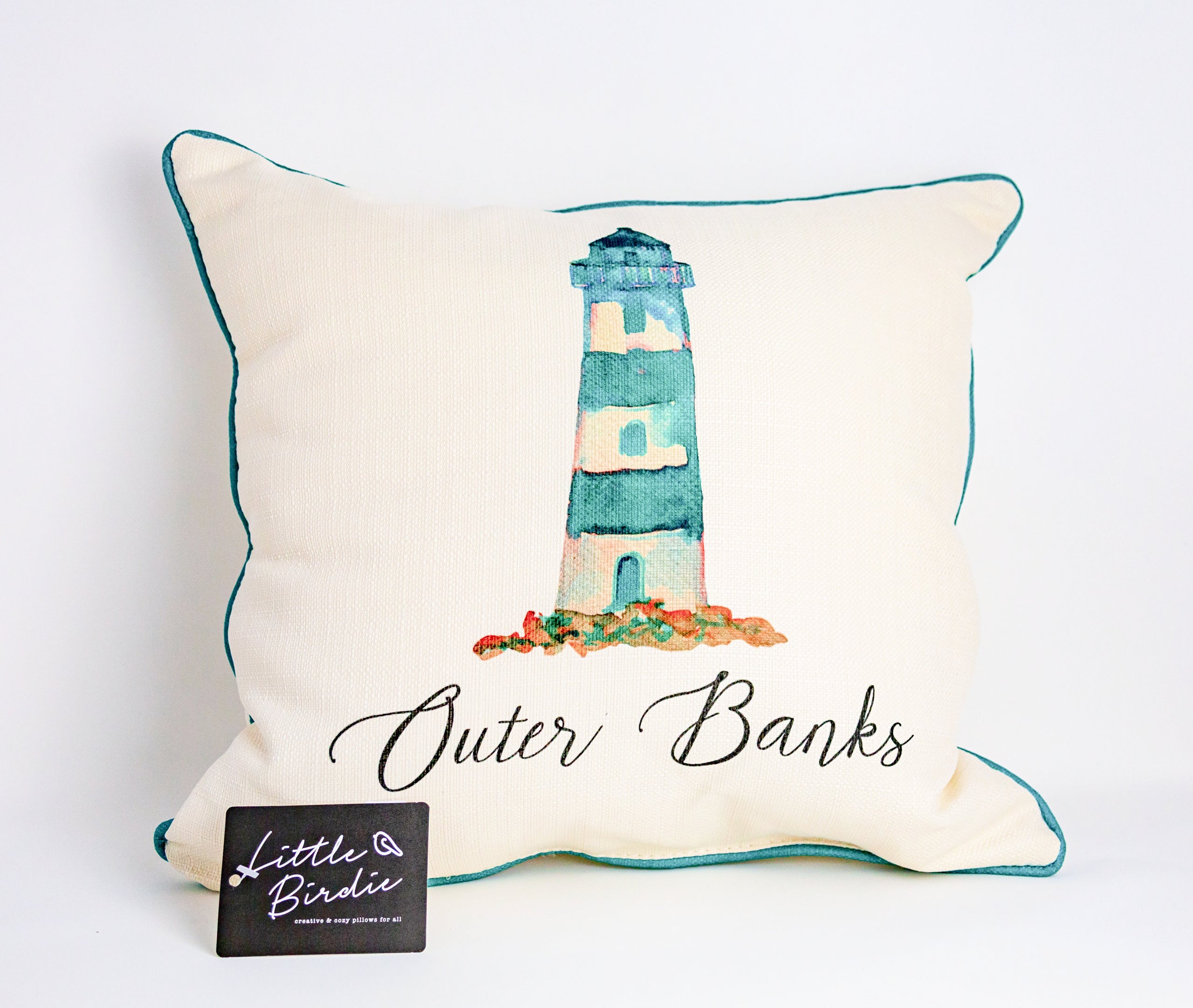 LIGHTHOUSE NAME PILLOW-Outer Banks | THE OUTER BANKS CHRISTMAS SHOP
