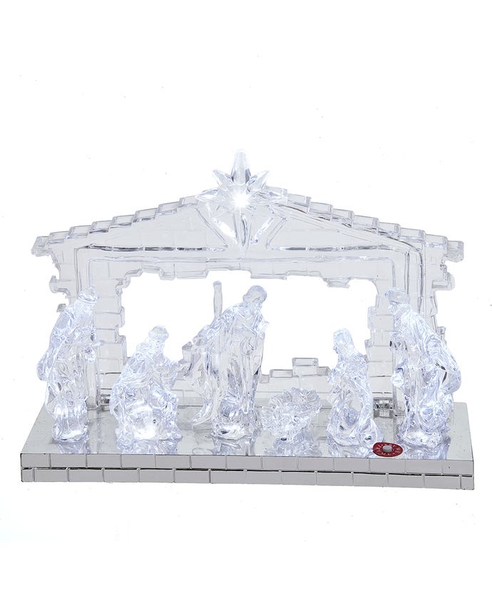 Acrylic Nativity, Plays Silent Night & Lights Up (Try Me Button) | THE ...
