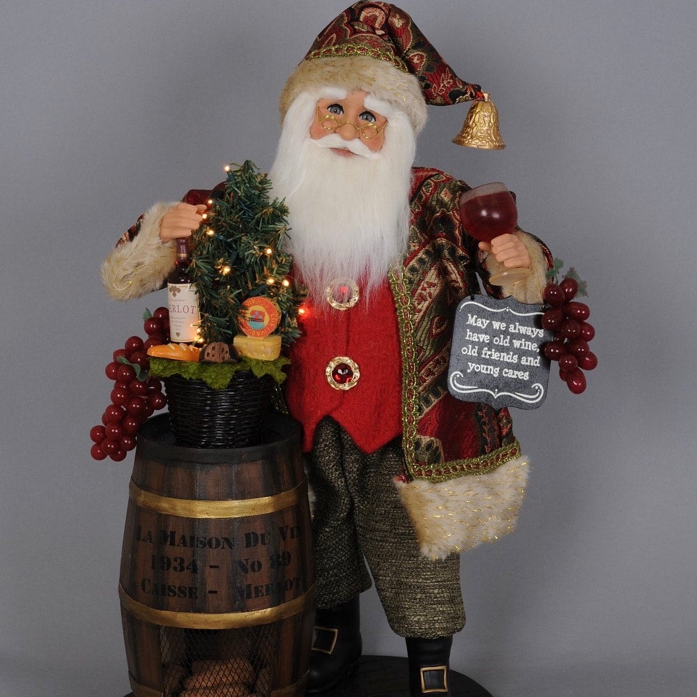 Lighted Wine Barrel Santa | THE OUTER BANKS CHRISTMAS SHOP