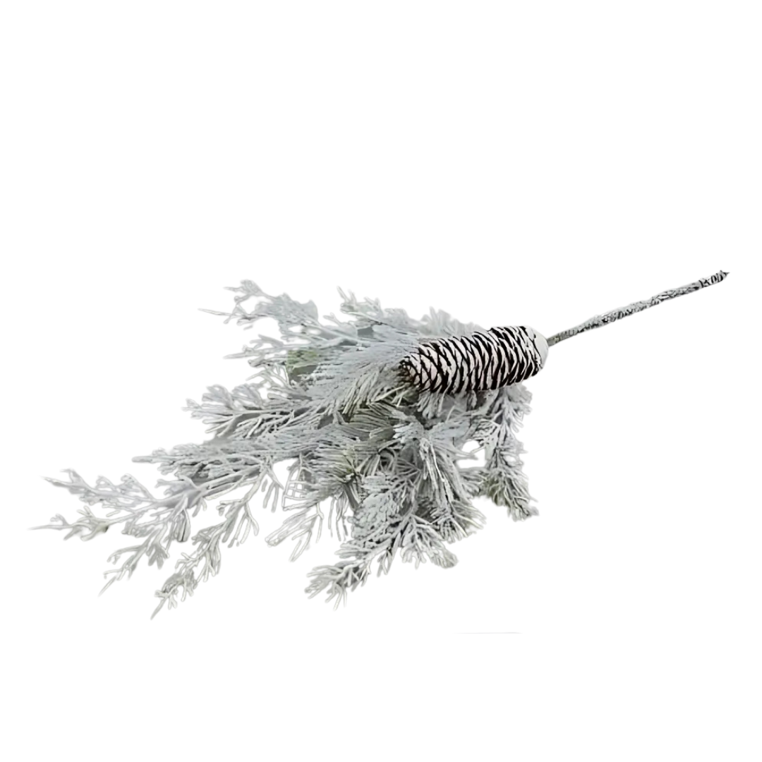 Flocked Pick w/Cone | THE OUTER BANKS CHRISTMAS SHOP